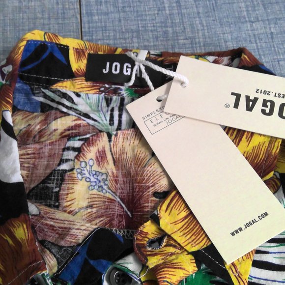 Jogal | Shirts | Nwt Jogal Floral Hawaiian Shirt Button Up Viscose ...